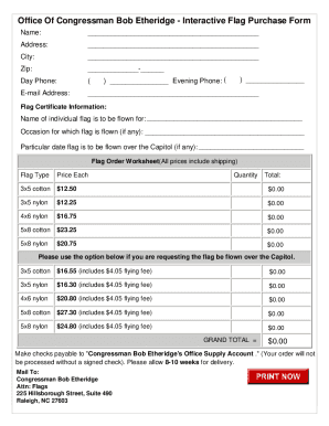 Fillable Online Flag Purchase Form - Congressman Jon Lewis - Georgia's ...