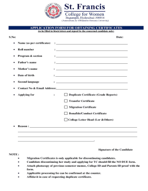 Fillable Online sfc ac APPLICATION FORM FOR OBTAINING CERTIFICATES Fax ...
