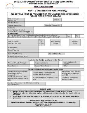 PEP 3 (Assessment Kit) Primary Doc Template | pdfFiller