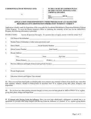 Fillable Online Ard Erie County Form - Fill and Sign Printable Template ...