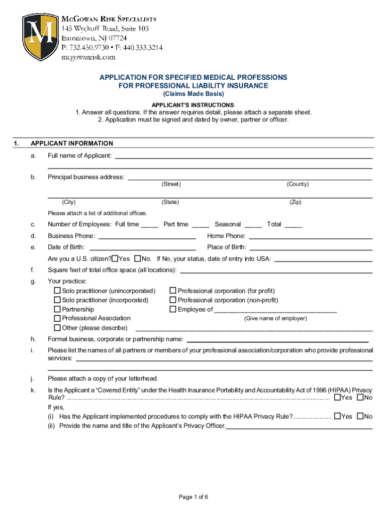 Fillable Online Specified Medical Professions - Genesee General Fax ...