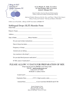 Fillable Online drop reorder form Fax Email Print - pdfFiller