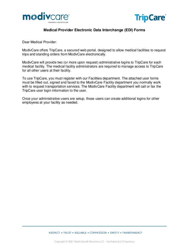 Fillable Online Medical Provider Electronic Data Interchange (EDI ...