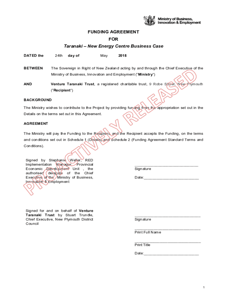 Fillable Online Clean Energy Development Centre funding agreement Fax ...