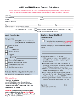 Fillable Online AACE and EOM Poster Contest Entry Form Fax Email Print ...