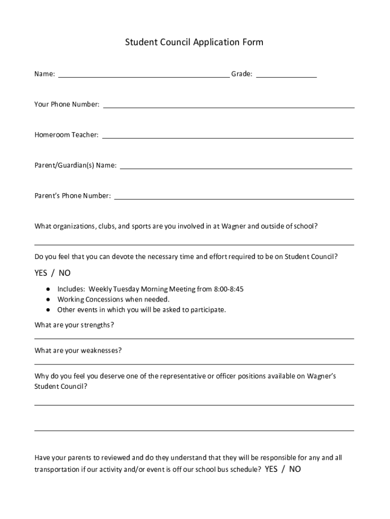 Fillable Online Student Library Volunteer Application Form Fax Email ...