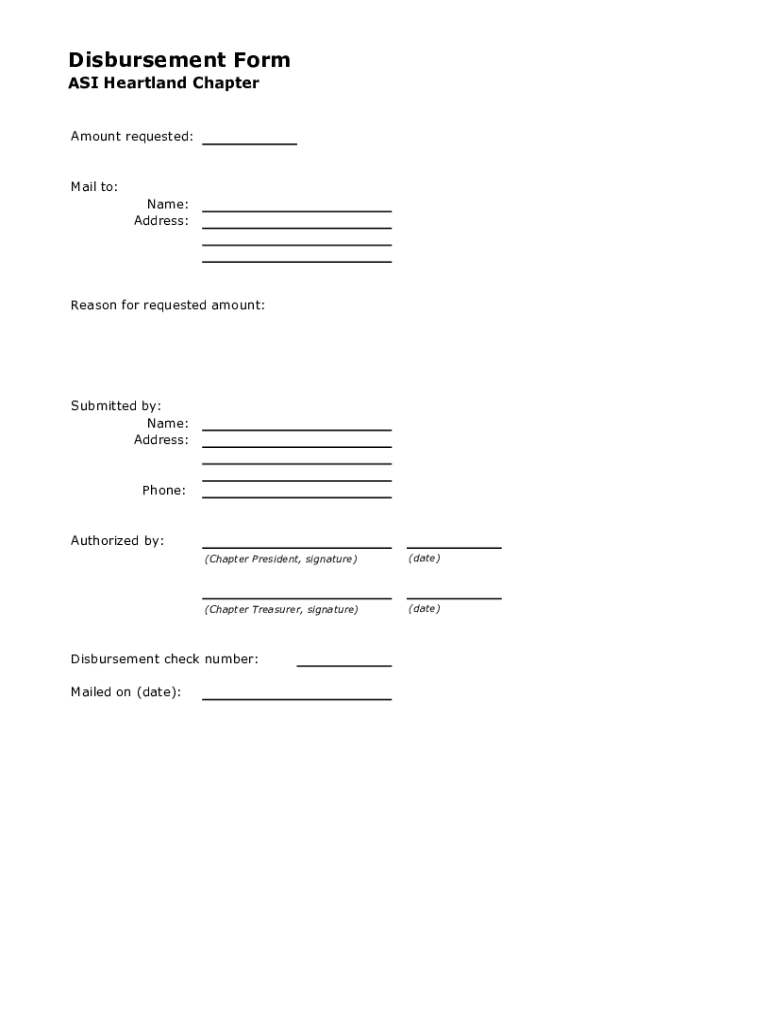 Fillable Online Disbursement Form.xlsx Fax Email Print - pdfFiller