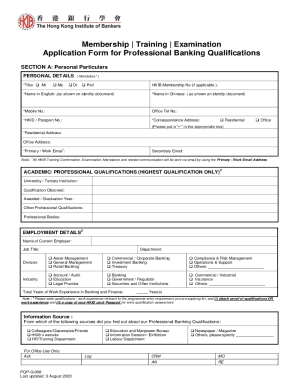 Fillable Online Application Form for Professional Banking ...