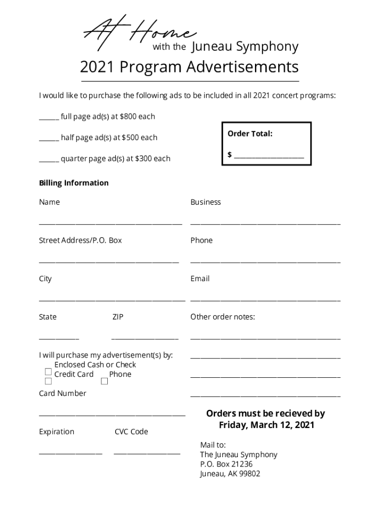 Fillable Online Program ad purchase letter Fax Email Print - pdfFiller