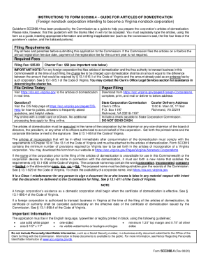 Fillable Online scc virginia Form Scc898.4 - Guide For Articles Of ...
