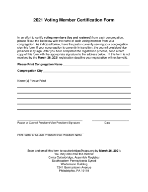 Fillable Online DESIGNATION OF VOTING MEMBER (VOTING CERTIFICATE) Fax ...