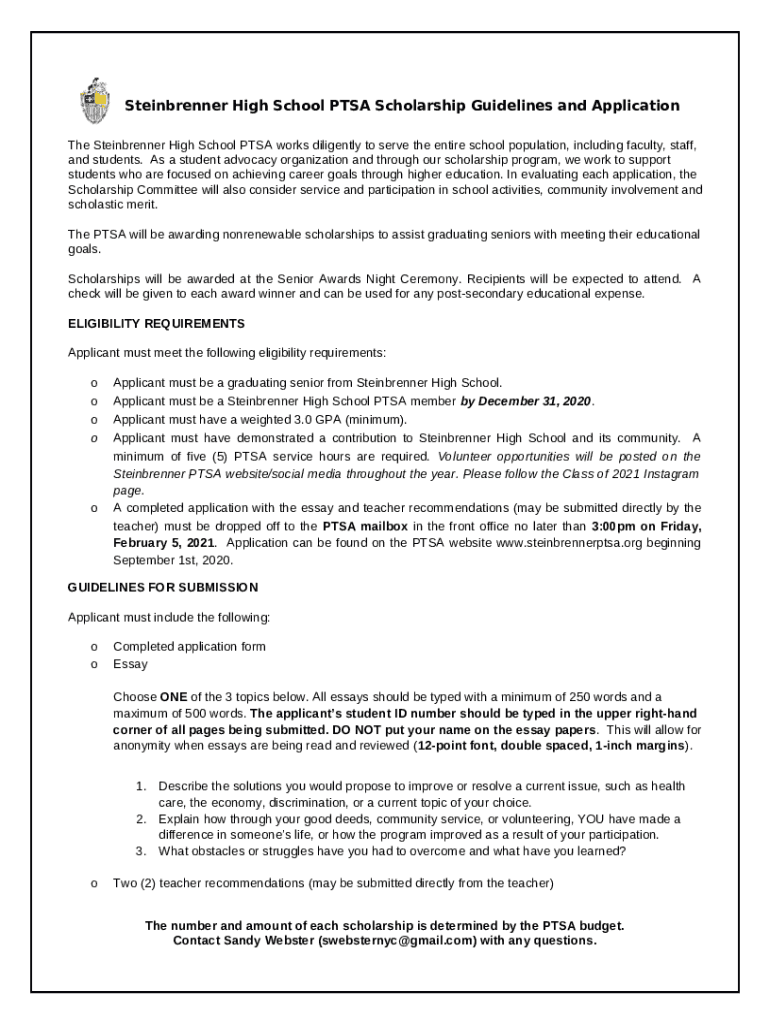 Employment application - Steinbrenner PTSA Doc Template | pdfFiller