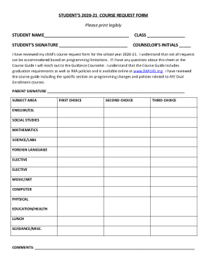Fillable Online Students Course Registration Form TemplateFormplus Fax ...