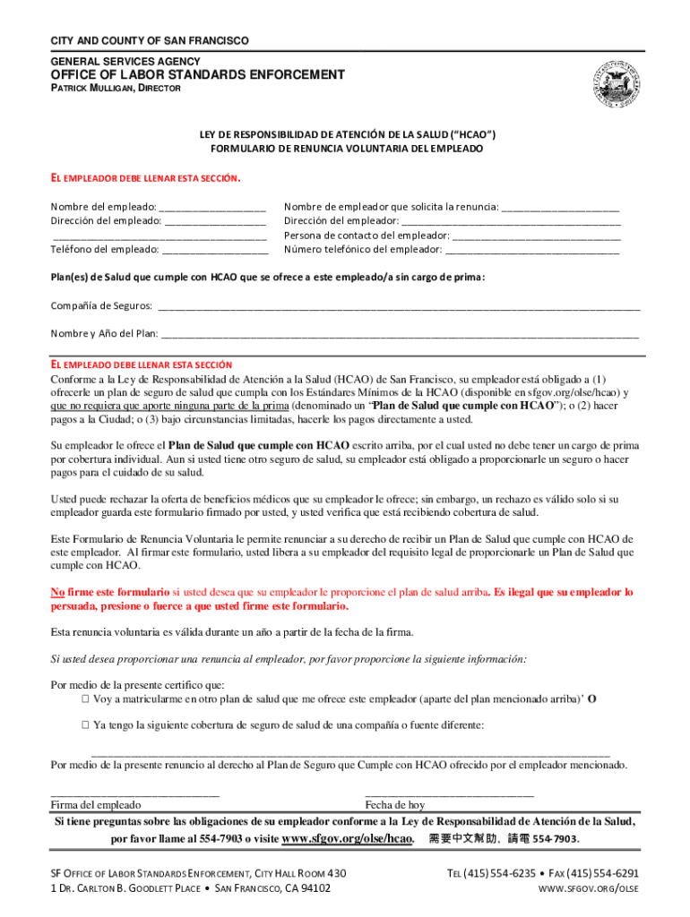 Fillable Online Office of Labor Standards Enforcement - San Francisco ...