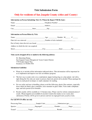 Fillable Online Tick Submission Form - sjmosquito.org Fax Email Print ...