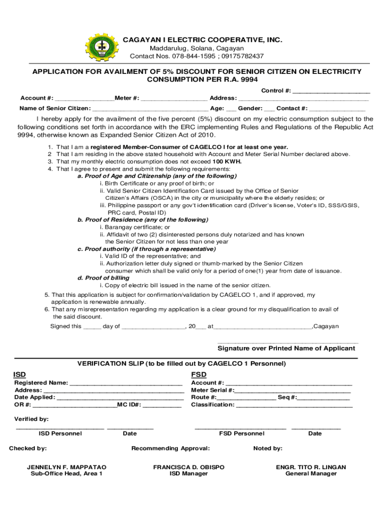 Fillable Online Cagayan I Electric Cooperative Inc (Region II)National ...