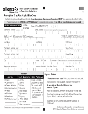 Fillable Online Home Delivery and Prescription Order Form Fax Email ...