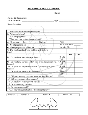 Fillable Online MammogramPrivate Mammogram ScreeningHow Long, Age ...