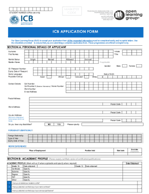 Fillable Online ICB APPLICATION FORM - olg.co.za Fax Email Print ...