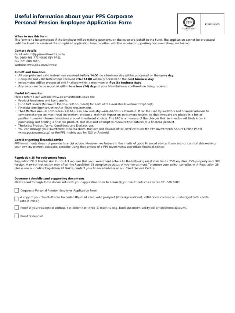 Fillable Online Useful information about your PPS Corporate Personal ...