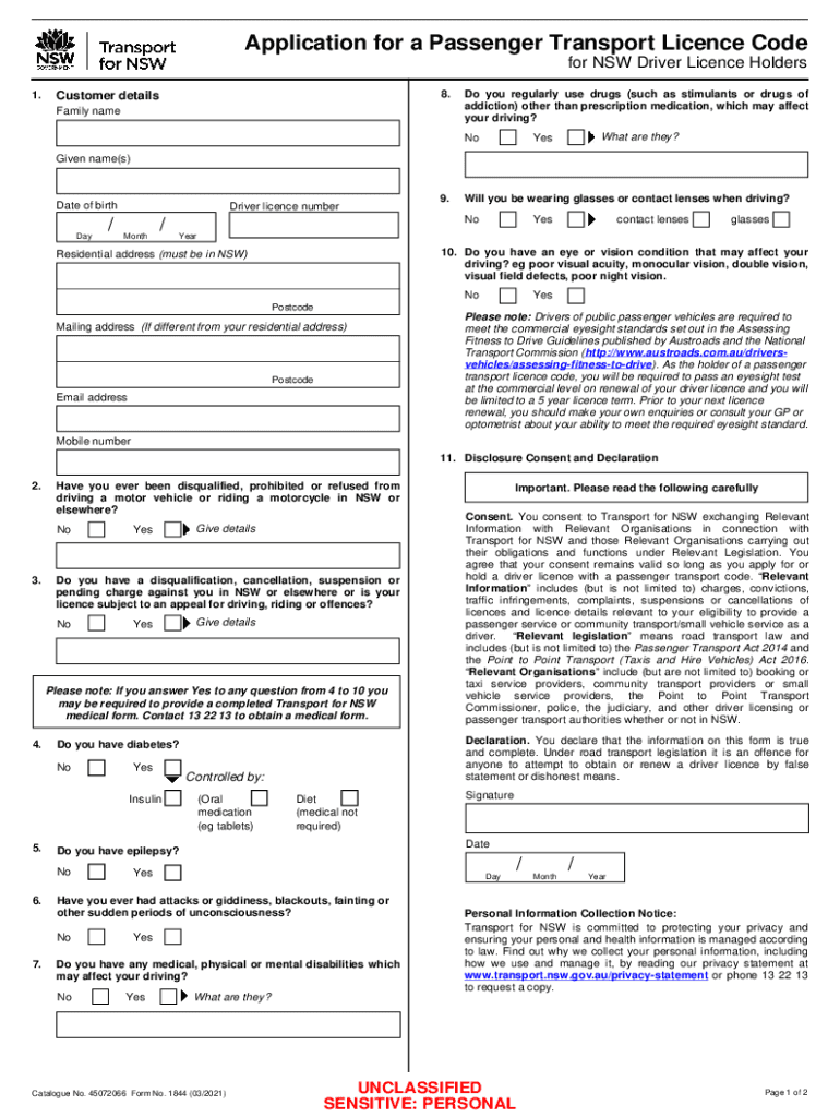 Passenger Transport Licence Code - Fill Online, Printable, Fillable ...