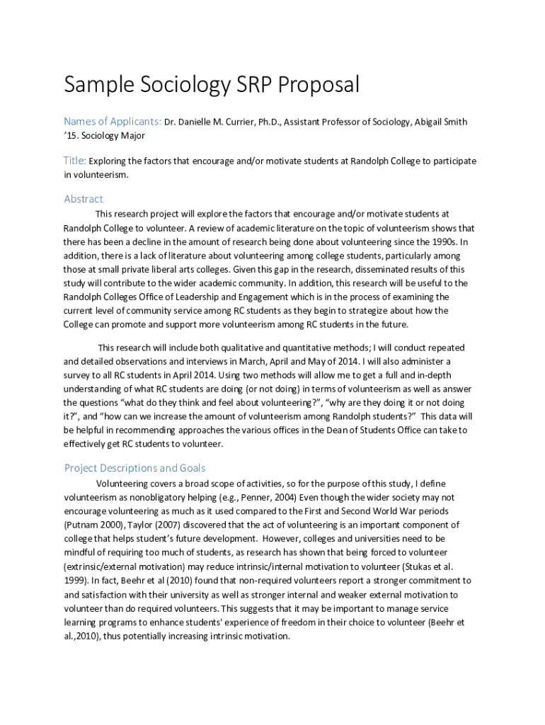 Sociology Research Proposal Example - Fill Online, Printable, Fillable ...