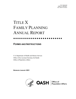 Fillable Online Title X Family Planning Annual Report Forms and ...