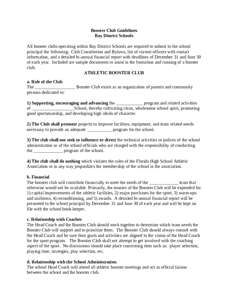 Booster Club Guidelines - Miami-Dade County Public Schools Doc Template ...