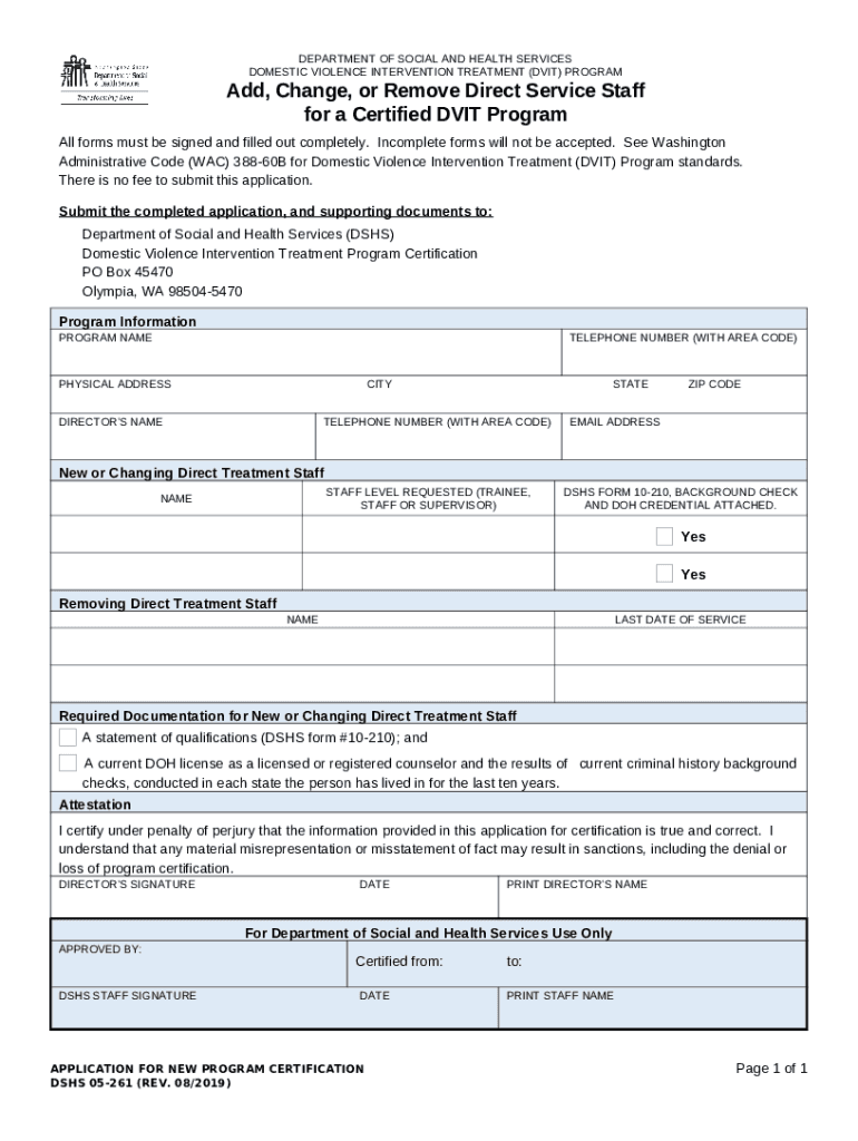 Add, Change, or Remove Direct Service ... - Washington State Doc ...