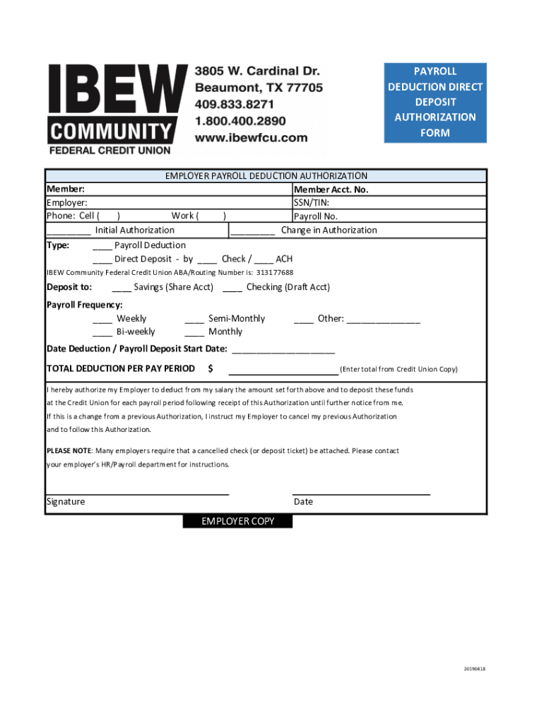 Fillable Online DEDUCTION DIRECT Fax Email Print - pdfFiller