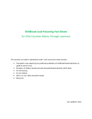 Fillable Online odh ohio Childhood Lead Poisoning Fact Sheets Fax Email ...