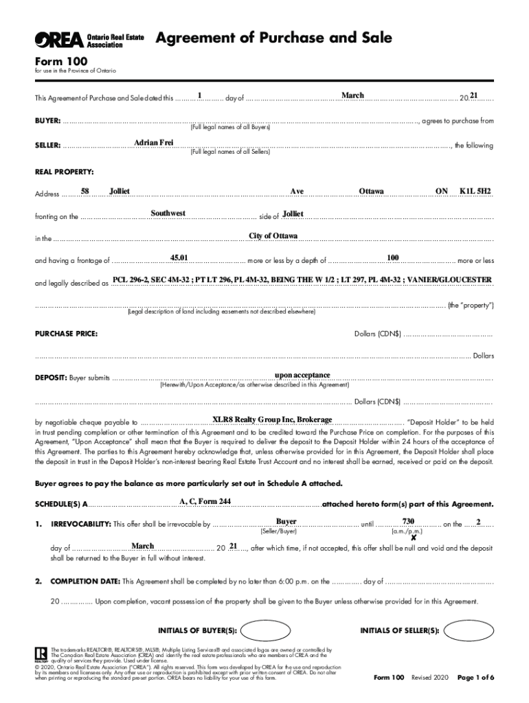 Fillable Online OREA Form 100 2020v9.pdf Fax Email Print - pdfFiller