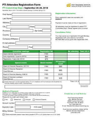 Fillable Online PTI Attendee Registration Form Fax Email Print - pdfFiller