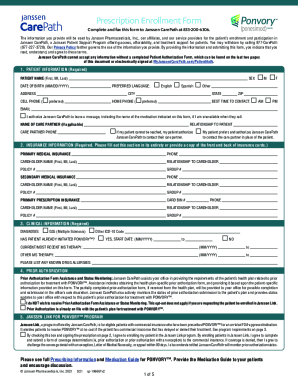 Fillable Online Patient Enrollment Form Cover Sheet - Janssen ...