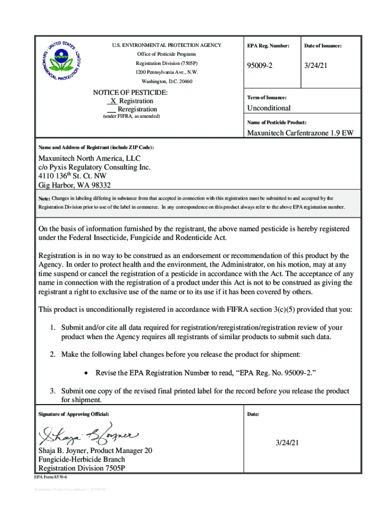 Fillable Online US EPA, Pesticide Product Label, Maxunitech ...