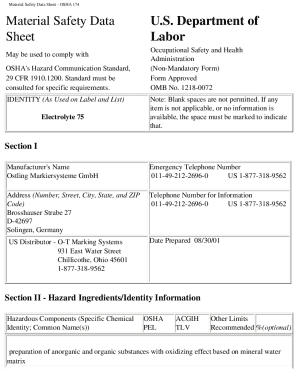 Fillable Online OSHA MSDS RulesMSDS Authoring Services Inc.Material ...