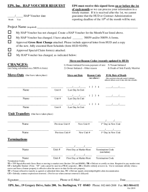 Fillable Online HAP VOUCHER REQUEST - EPS, Inc. Fax Email Print - pdfFiller