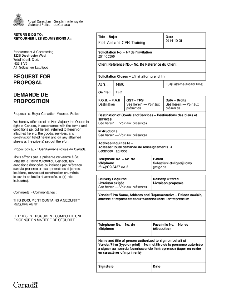 Fillable Online Contact the RCMP in QuebecRoyal Canadian Mounted Police ...