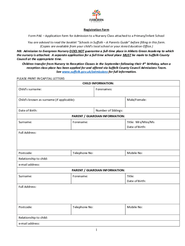 Fillable Online Request for a Reception / Junior Annual Admission Appeal Fax Email Print - pdfFiller