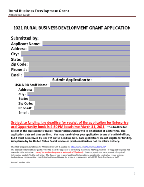 Fillable Online 2021 RBDG Application Template - USDA Rural Development ...