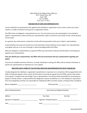 Fillable Online Designation of Employee Representative Form.docx Fax ...