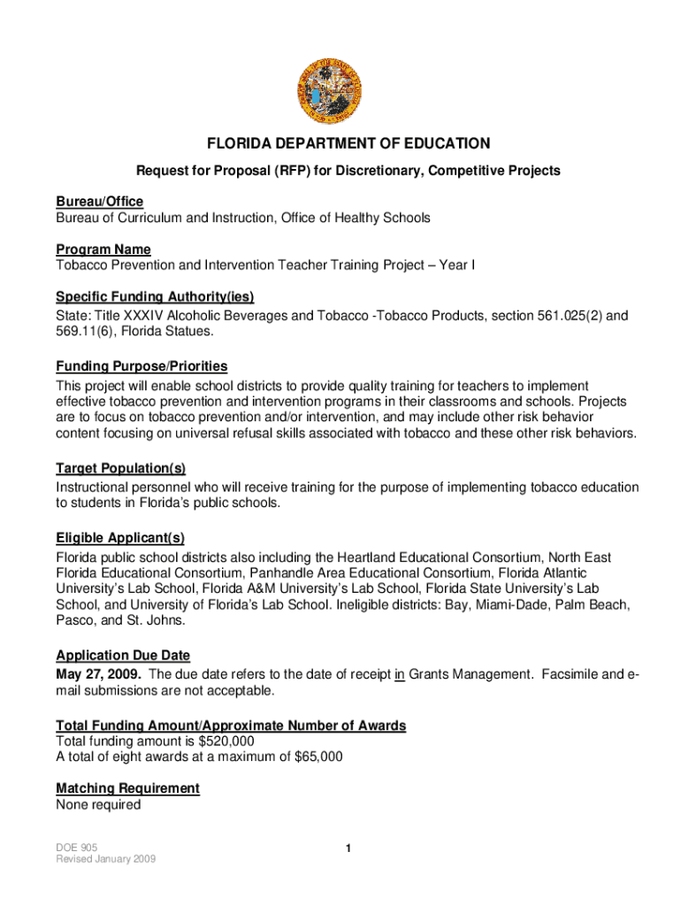 Fillable Online info fldoe Request for Proposals Evaluation GuideFlorida Department of ...