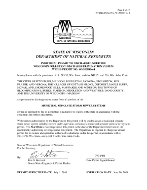 Fillable Online WPDES PermitsWisconsin DNRWPDES PermitsWisconsin ...