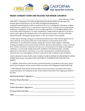 Fillable Online Media Consent form and Release for Minor ChildrenPDF ...