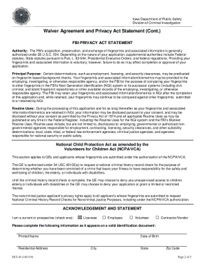 Fillable Online Waiver Agreement and Privacy Act Statement Form Fax ...