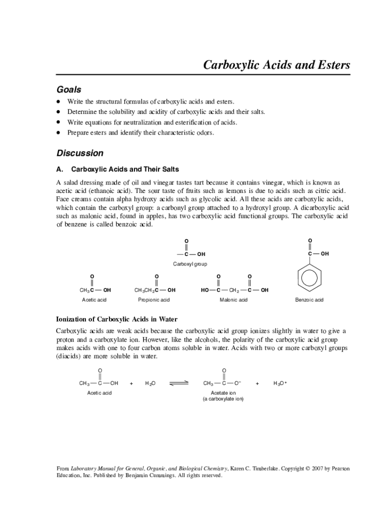 Fillable Online Solved: 28 Carboxylic Acids And Esters GoalsWrite The S ... Fillable Online Solved: 28 Carboxylic Acids And Esters GoalsWrite The S ...