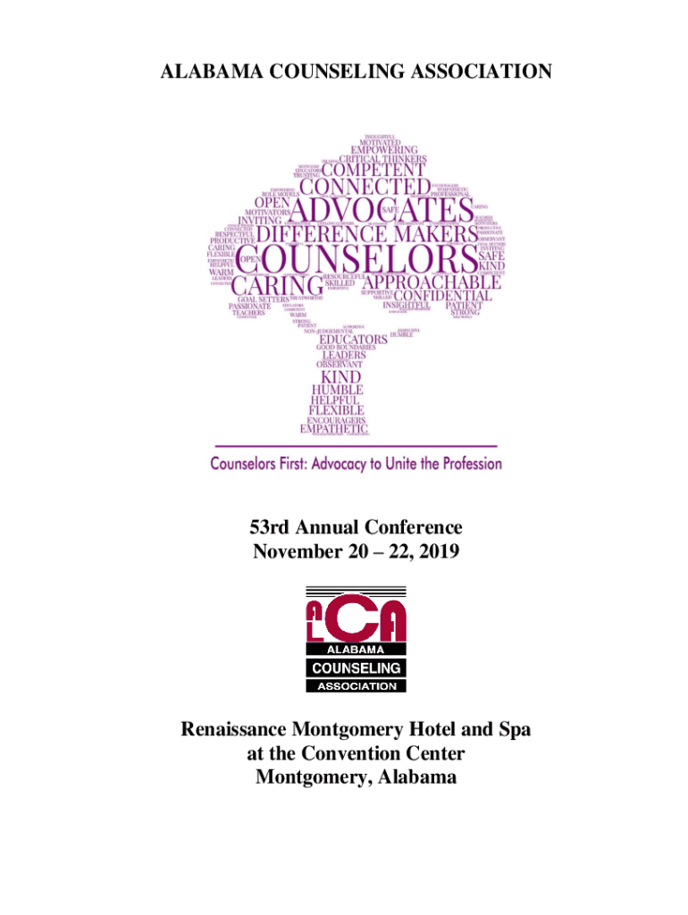 Fillable Online ALABAMA COUNSELING ASSOCIATION (ALCA) State Awards ...
