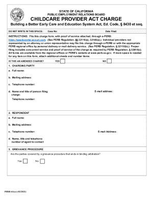 Fillable Online perb ca Child Care Provider Act Change Form. Child Care ...