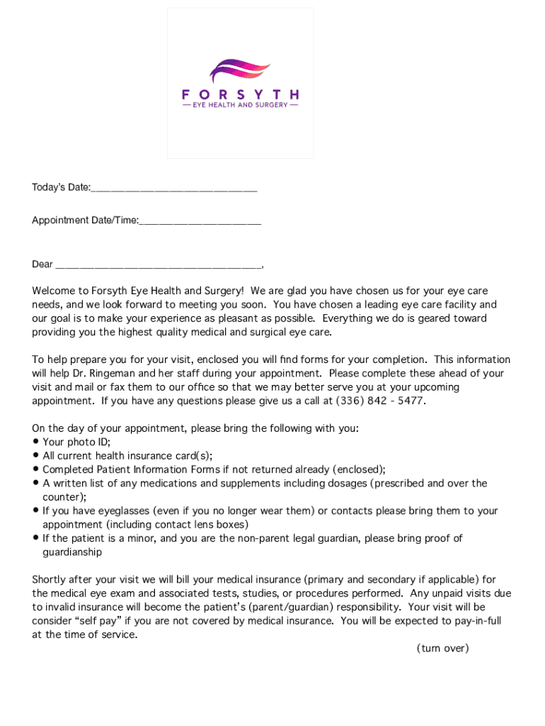 Fillable Online Patient Information Packet 4 Fax Email Print - pdfFiller