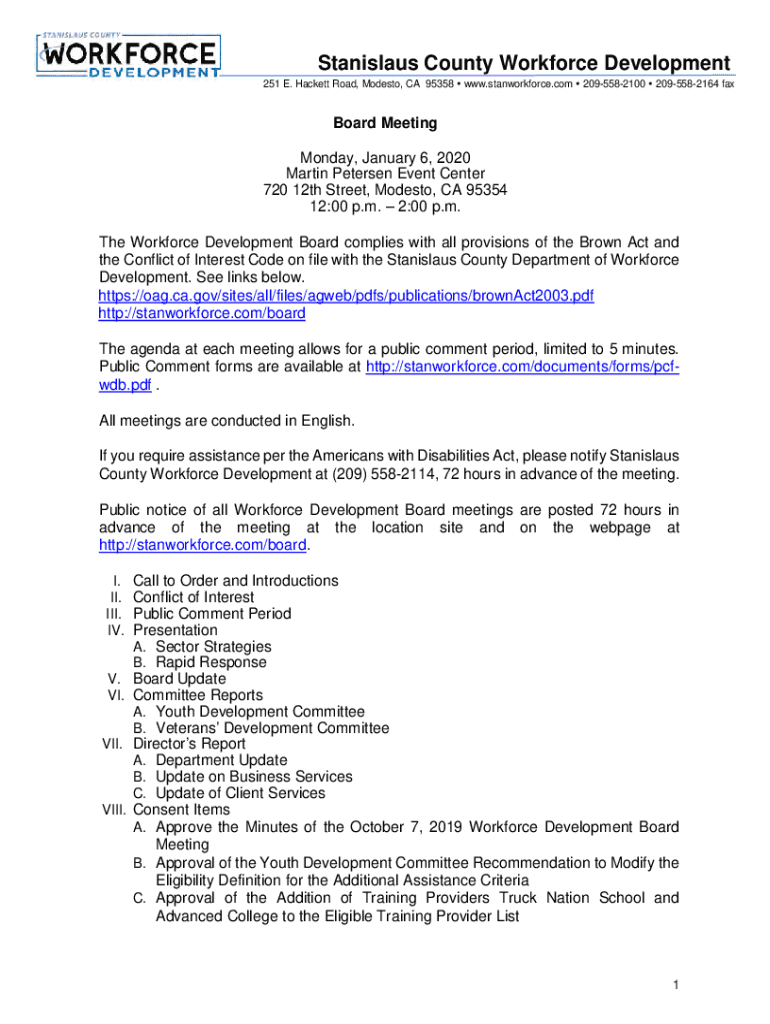 Fillable Online Fillable Online Stanislaus County Workforce Development ...